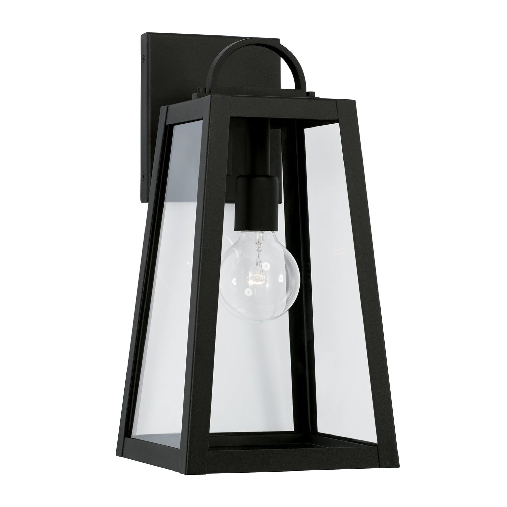 Leighton - 1 Light Coastal Outdoor Wall Lantern - 16" - Black – Coastal ...