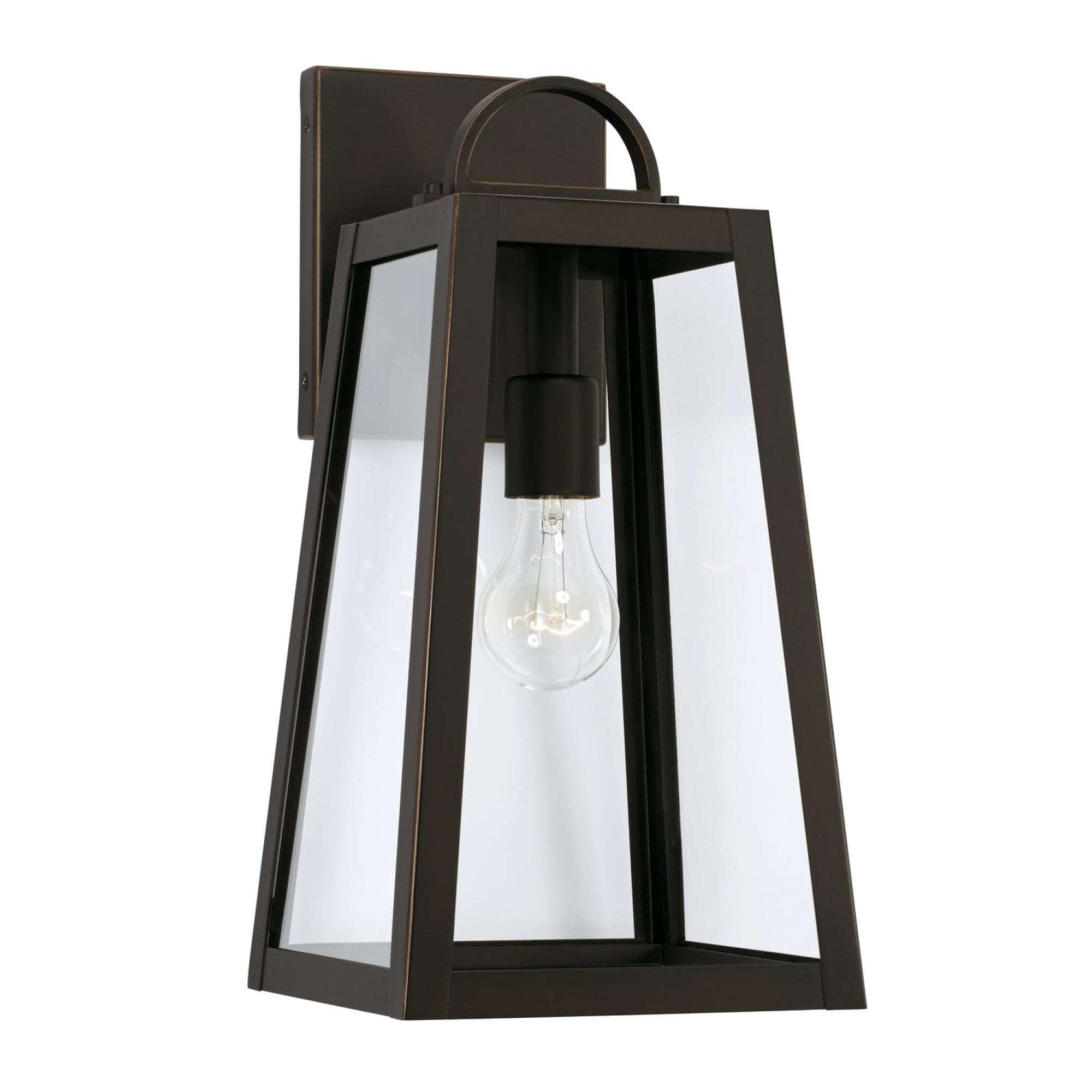 Leighton - 1 Light Coastal Outdoor Wall Lantern - 16" - Oiled Bronze ...