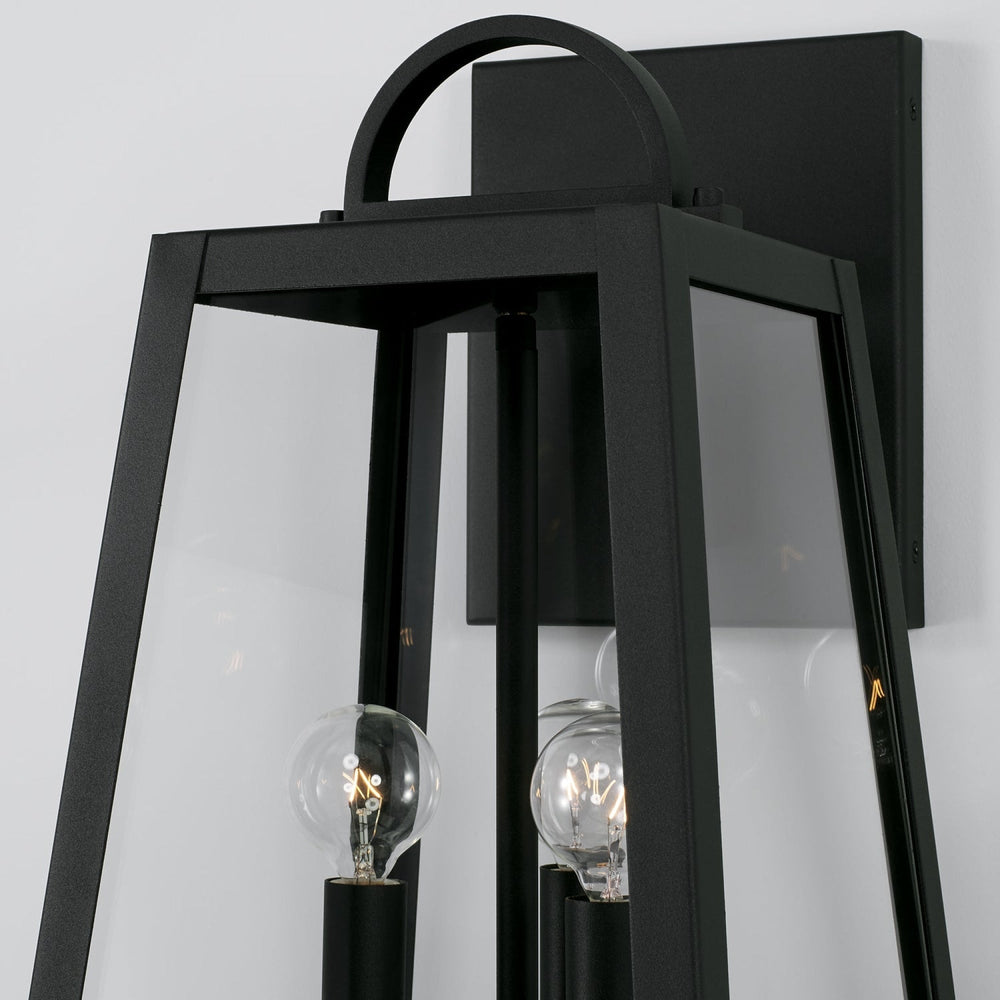 Leighton - 3 Light Coastal Outdoor Wall Lantern - 19.5" - Black ...
