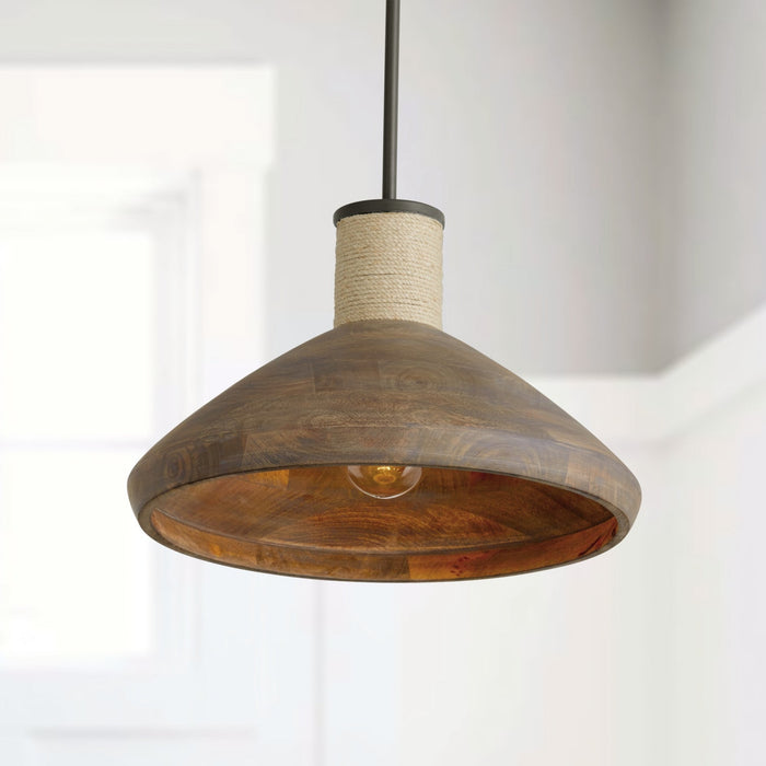 Jacob Wood Cone Pendant – Coastal Lighting